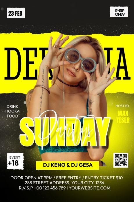 Sunday Party Ads Template | PosterMyWall