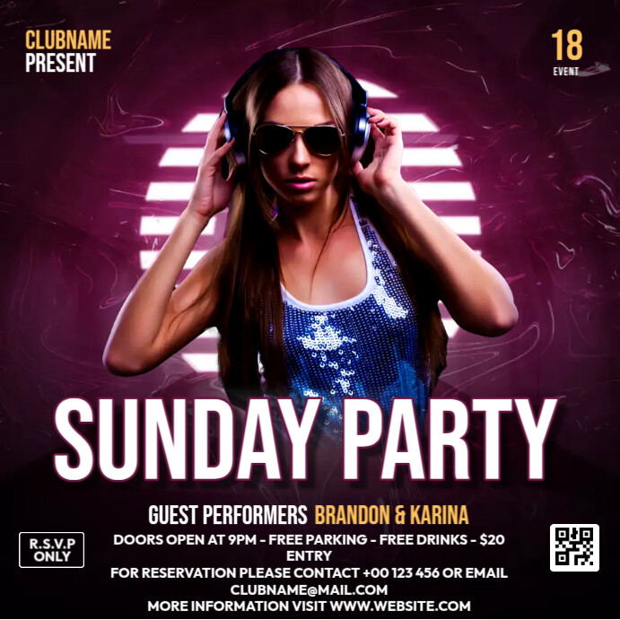 Sunday Party Ads Template | PosterMyWall