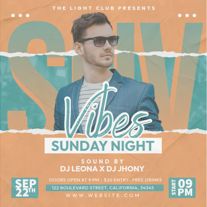 Sunday Party Ads Template | PosterMyWall