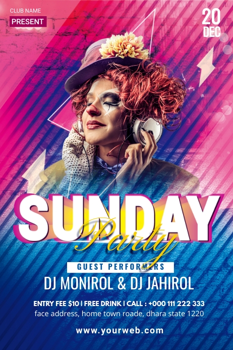 Sunday party Banner Template | PosterMyWall