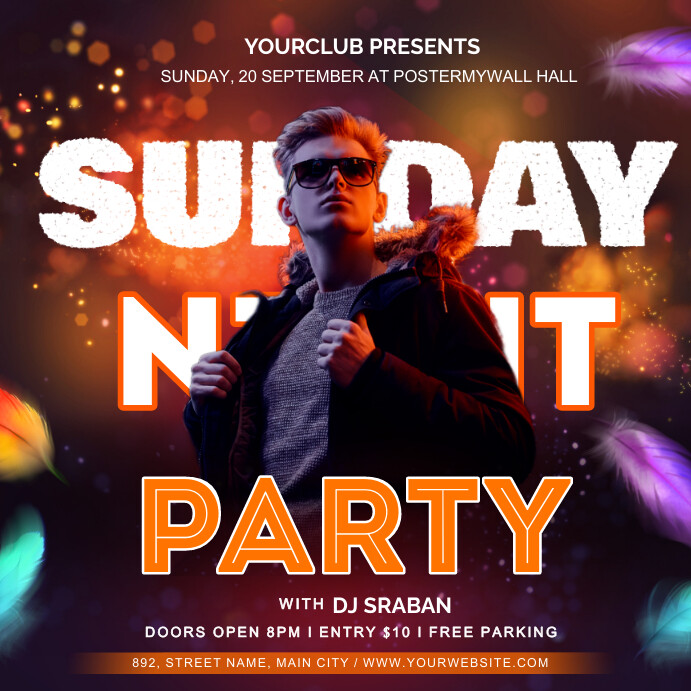 sunday party club Template | PosterMyWall