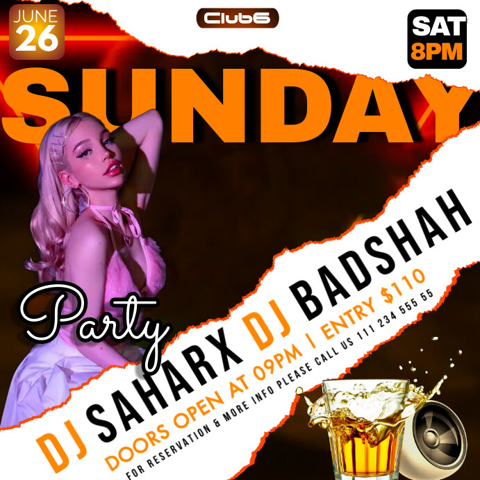 sunday party club Template | PosterMyWall