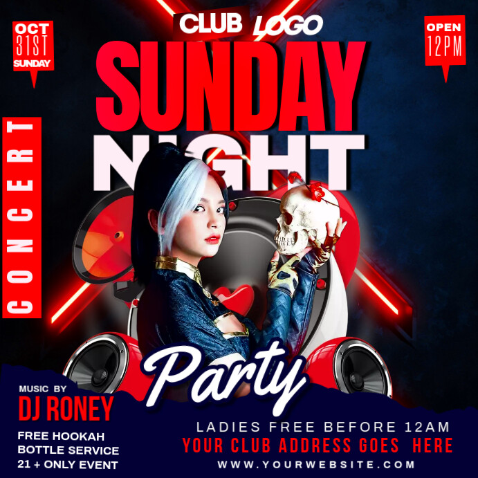 sunday party club Template | PosterMyWall