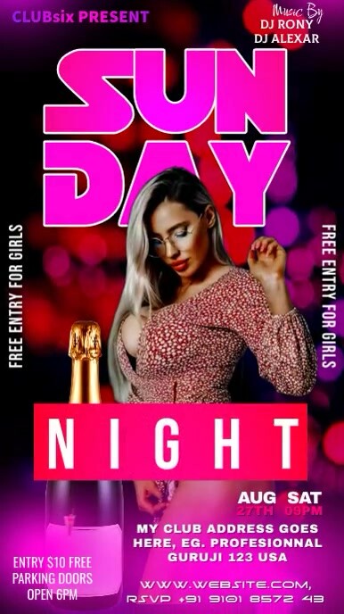 sunday party club Template | PosterMyWall