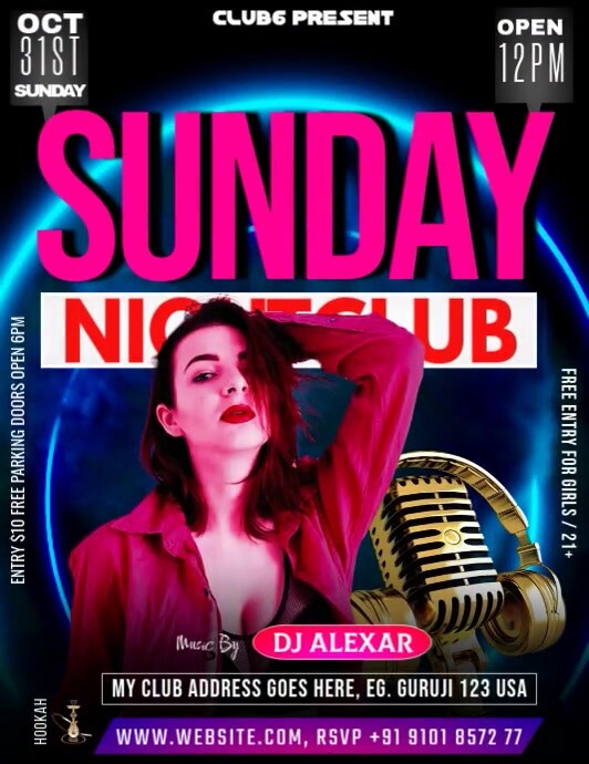 sunday party club Template | PosterMyWall