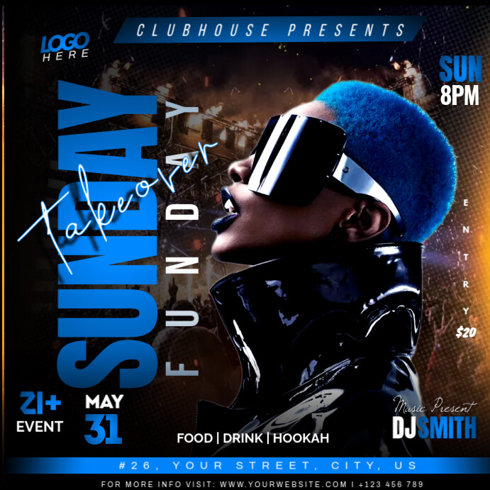 sunday party club Template | PosterMyWall