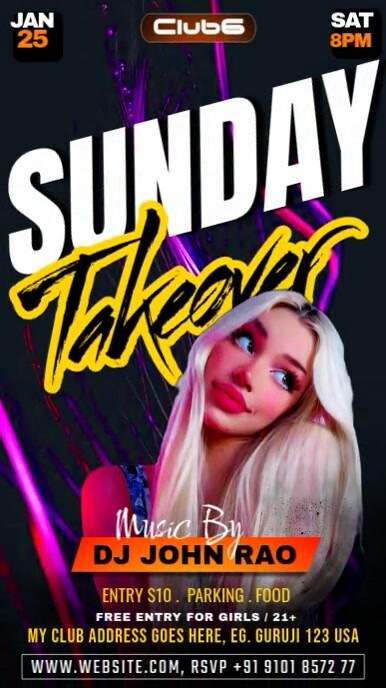 Copy of sunday party club | PosterMyWall