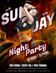 sunday party club dj bar night Template | PosterMyWall