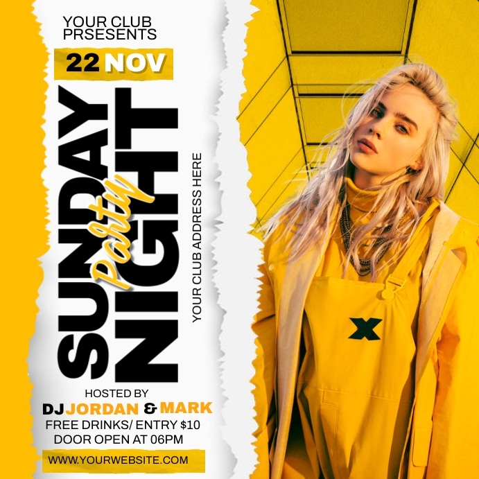 Plantilla de sunday party club dj bar night | PosterMyWall