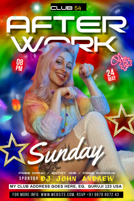 sunday party club dj bar night Template | PosterMyWall