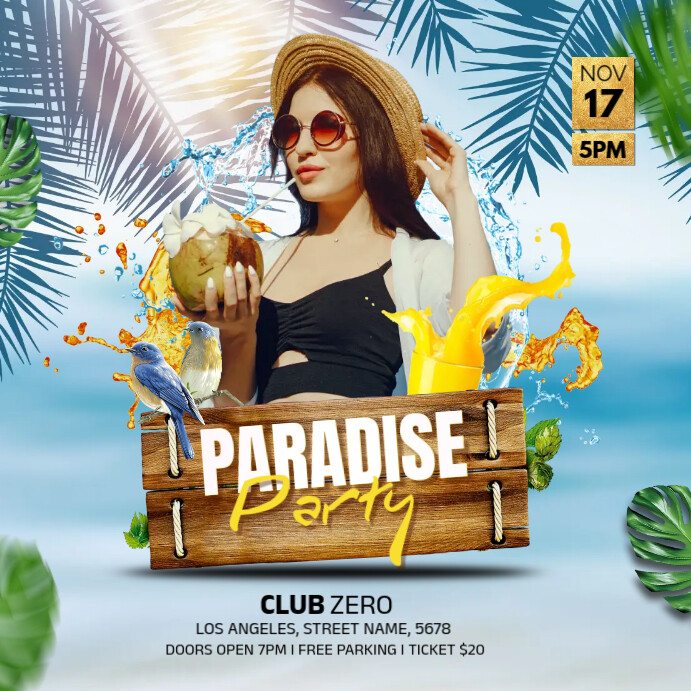 sunday party club dj bar night Template | PosterMyWall