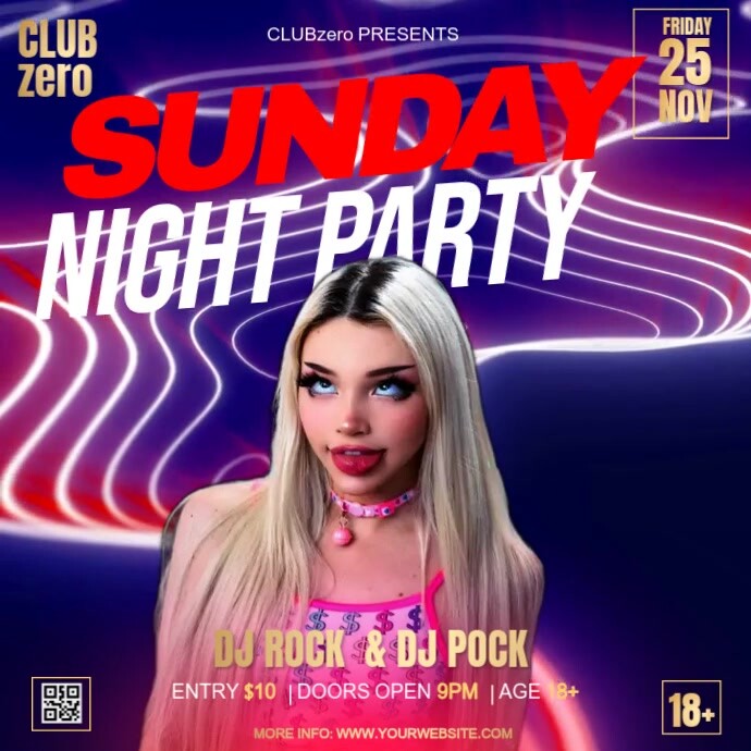 sunday party club dj bar night Template | PosterMyWall