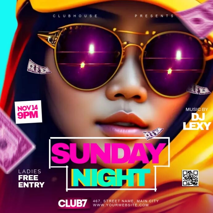 sunday party club dj bar night Template | PosterMyWall