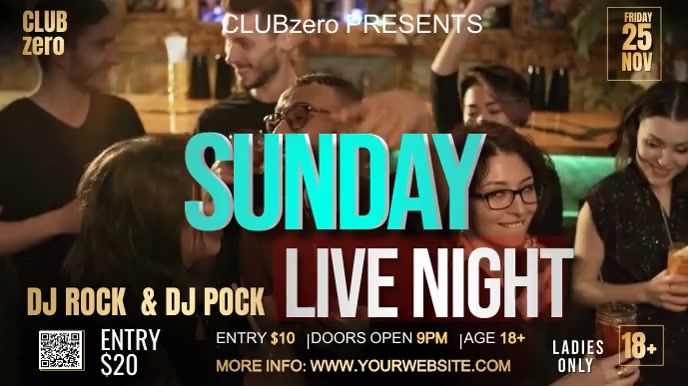 sunday party club dj bar night Template | PosterMyWall