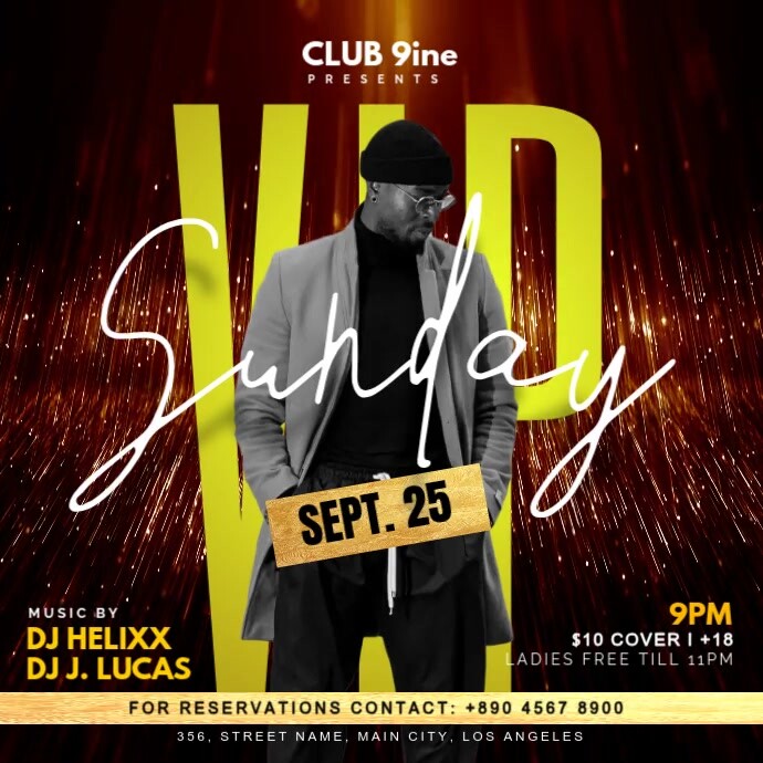 sunday party club dj bar night Template | PosterMyWall