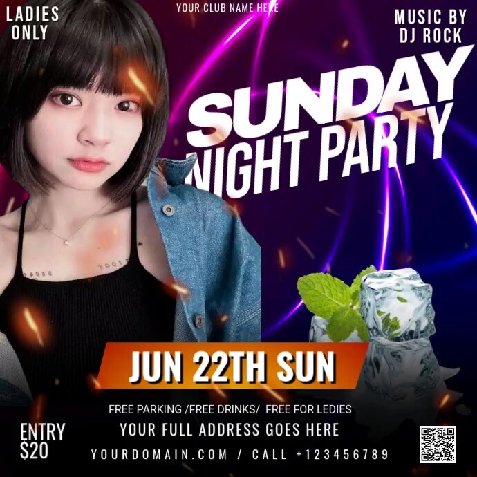 Plantilla de sunday party club dj bar night | PosterMyWall