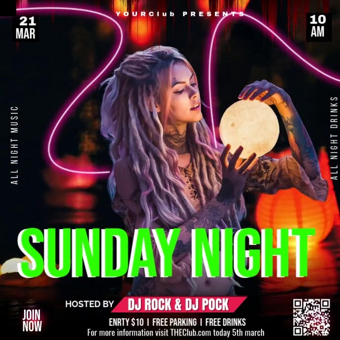 sunday party club dj bar night Template | PosterMyWall