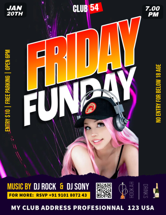 sunday party club dj bar night Template | PosterMyWall