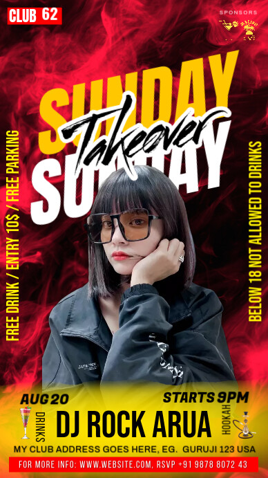 Copy of sunday party club dj bar night | PosterMyWall