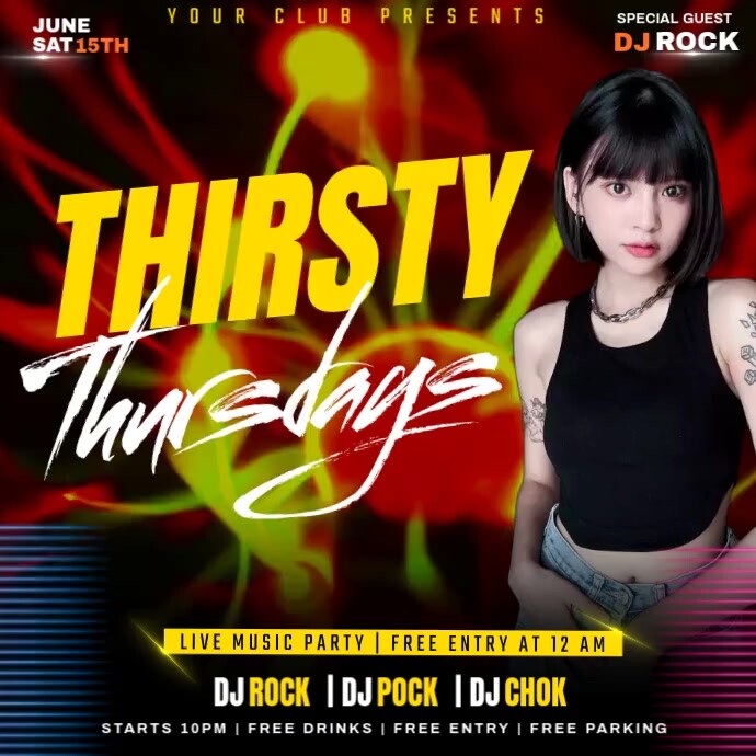 sunday party club dj bar night Template | PosterMyWall
