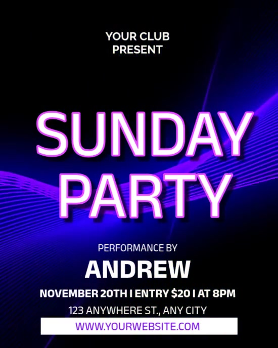 Sunday party Template | PosterMyWall