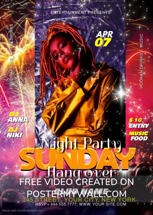 SUNDAY PARTY Template | PosterMyWall