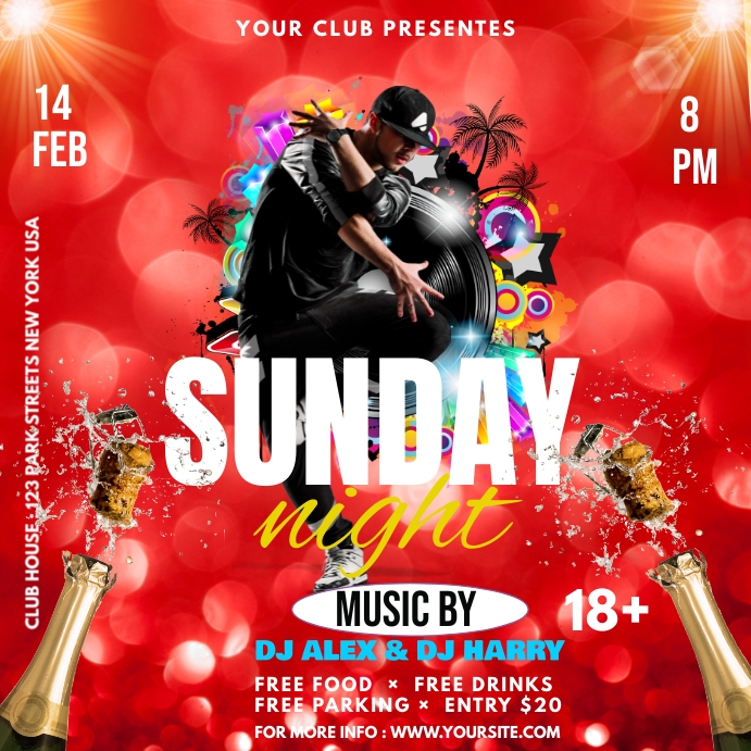 Sunday party Template | PosterMyWall