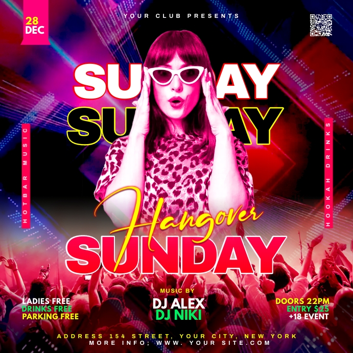 SUNDAY PARTY Template | PosterMyWall