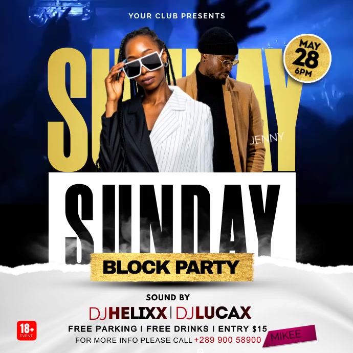 Plantilla de Sunday party | PosterMyWall