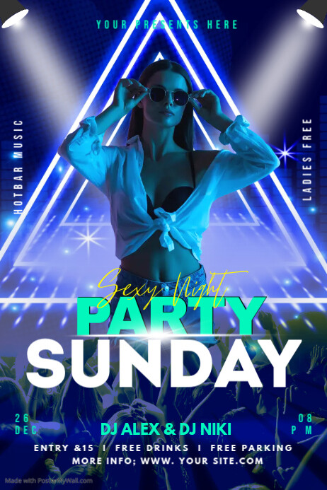 SUNDAY PARTY Template | PosterMyWall