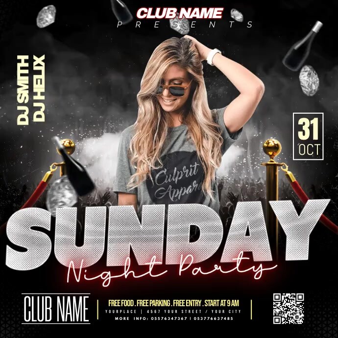 sunday party Template | PosterMyWall