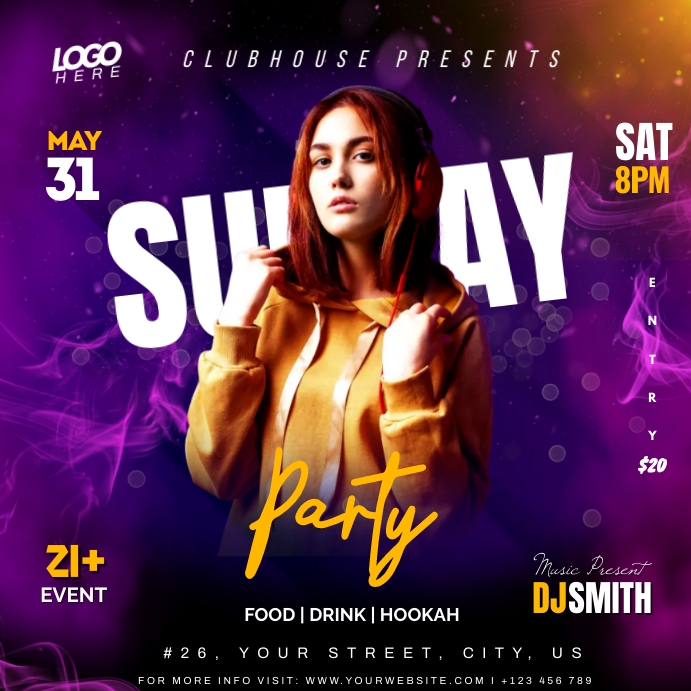 Plantilla de Sunday Party | PosterMyWall
