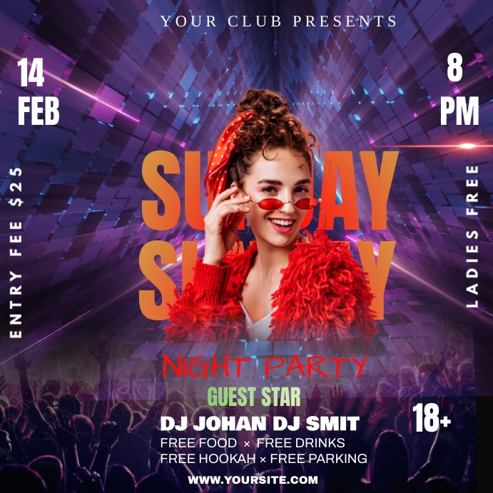 Sunday party Template | PosterMyWall