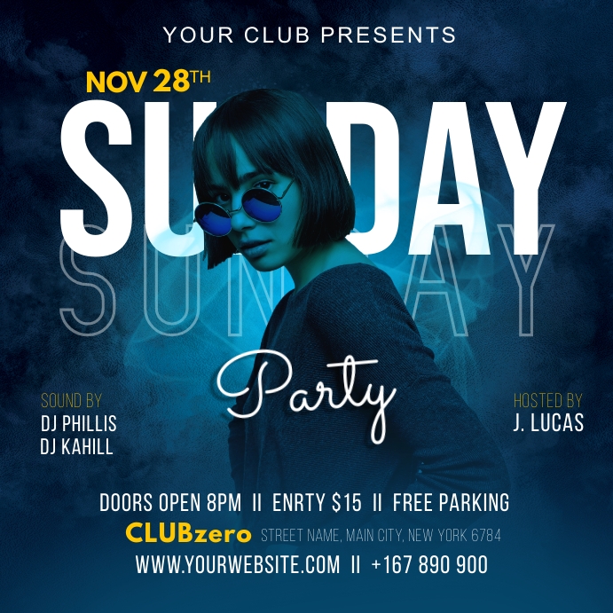 sunday party Template | PosterMyWall