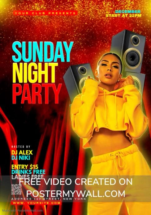 SUNDAY PARTY Template | PosterMyWall
