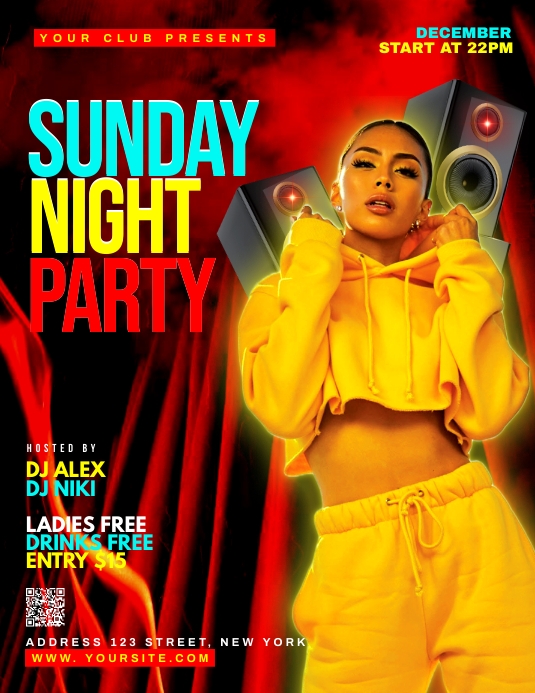 SUNDAY PARTY Template | PosterMyWall