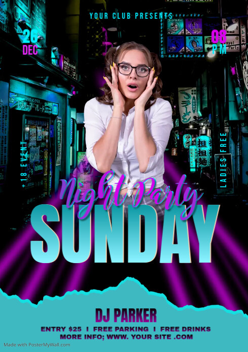 SUNDAY PARTY Template | PosterMyWall