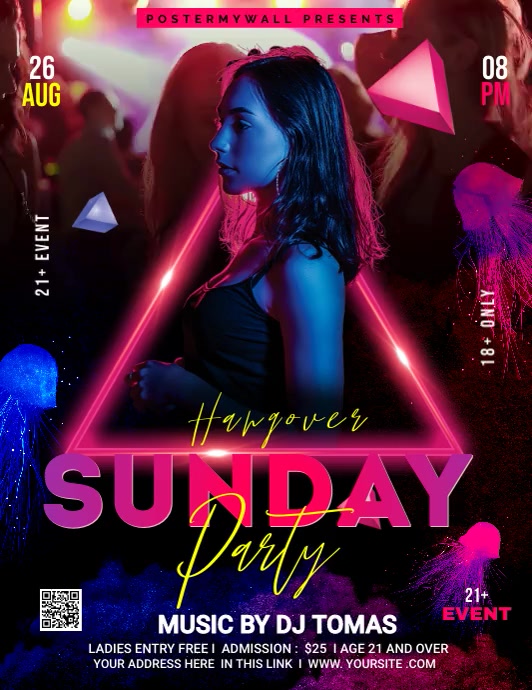 SUNDAY PARTY Template | PosterMyWall