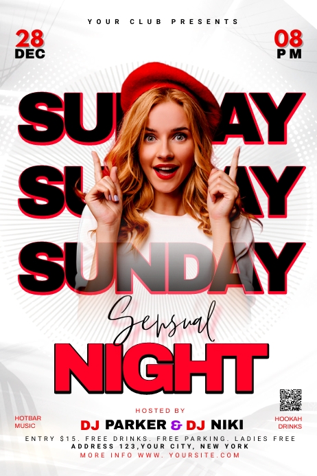 SUNDAY PARTY Template | PosterMyWall
