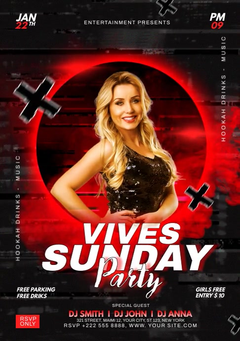 SUNDAY PARTY Template | PosterMyWall