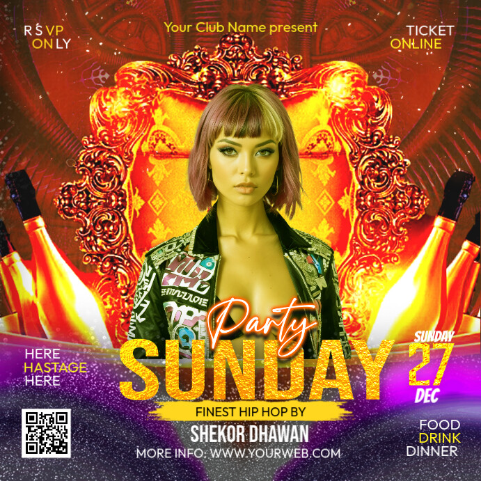 Sunday Party Template | PosterMyWall