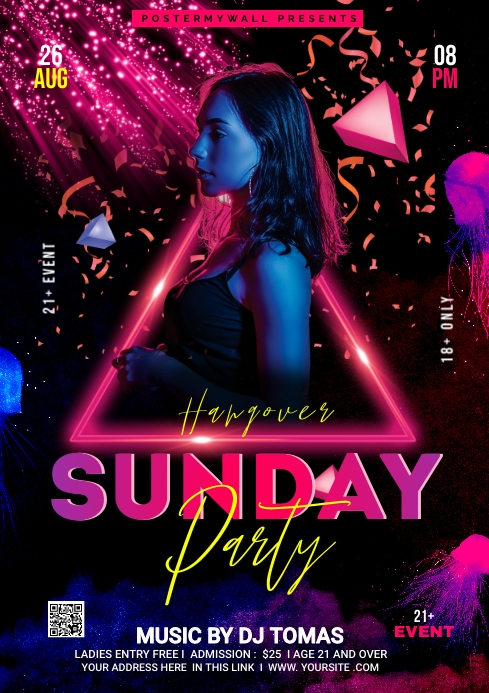 SUNDAY PARTY Template | PosterMyWall