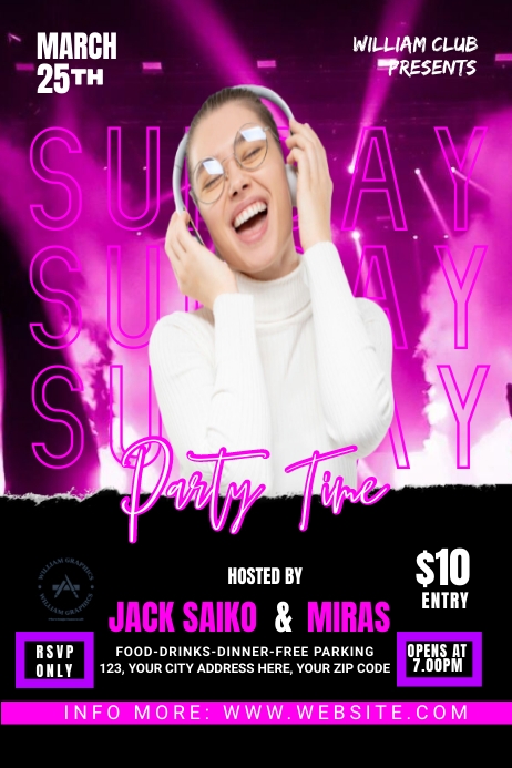 Sunday Party Template | PosterMyWall