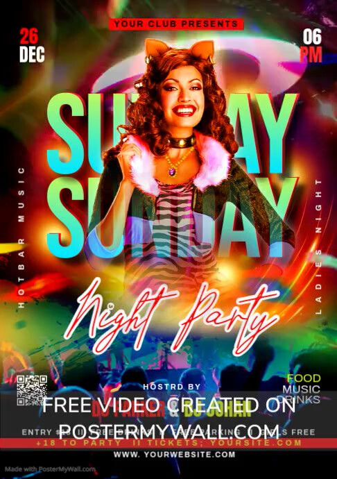 SUNDAY PARTY Template | PosterMyWall