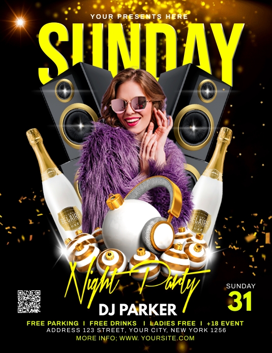 SUNDAY PARTY Template | PosterMyWall