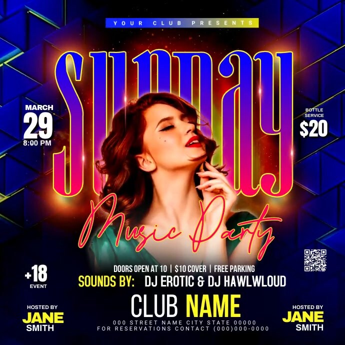 SUNDAY PARTY Template | PosterMyWall