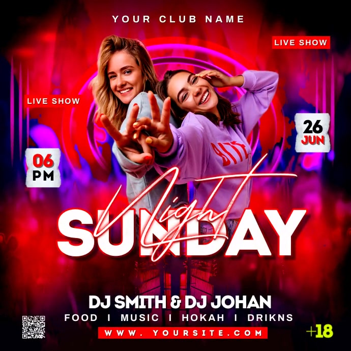SUNDAY PARTY Template | PosterMyWall