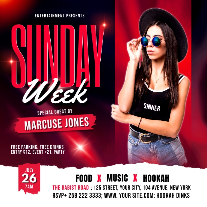 SUNDAY PARTY Template | PosterMyWall