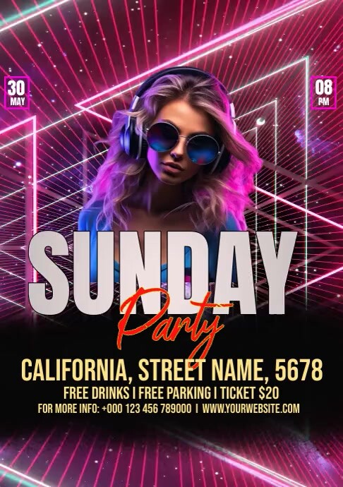 Sunday Party Template | PosterMyWall