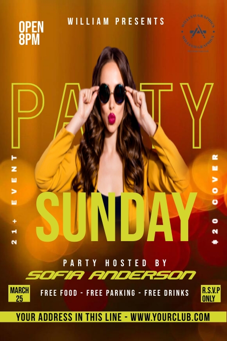 Sunday Party Template | PosterMyWall